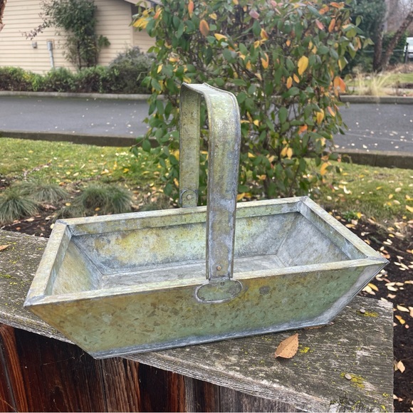 Other | Vintage Handmade Galvanized Steel Tote Caddy Carrier Trug W ...